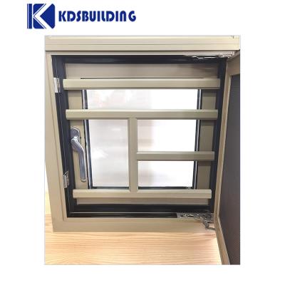 Cina KDSBuilding Security Window Grille Design And Gate Champagne And Grey Color Frame Aluminum Casement Window (Fenestra di casamento in alluminio) in vendita