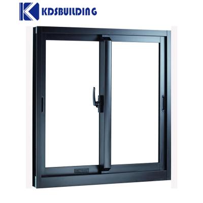 China Quadro preto personalizado Design simples Fenetre Alumínio vidro duplo temperado Janela deslizante alemã à venda