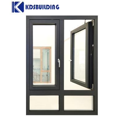 Cina Fibra di vetro doppio vetro in alluminio Tilt e girare finestra con robber Security Grill Frame Design in vendita