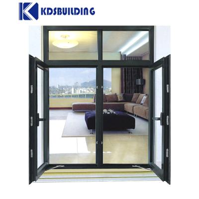 China Commerciële op maat gemaakte dubbele panelen energiezuinige aluminium behuizing Duits raam voor huis Te koop