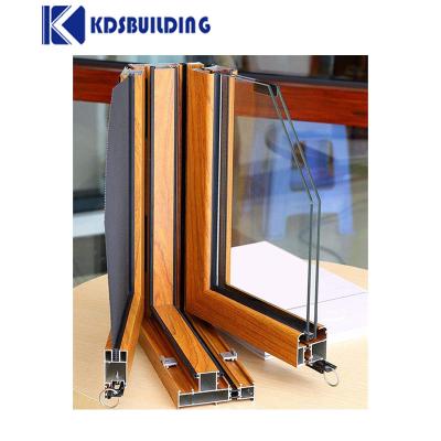 China KDSConstrução Protecção contra tempestades e resistência ao som Pequena janela de alumínio com grelha horizontal e estrutura de liga à venda