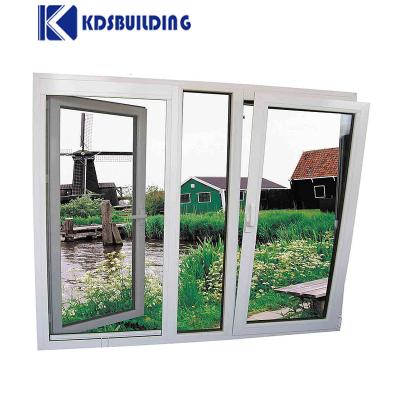 China KDSBouwen van aluminium villa anti-diefstal op maat dubbel glas kantelen en draaien geluidsbestendige venster voor woonruimten Te koop