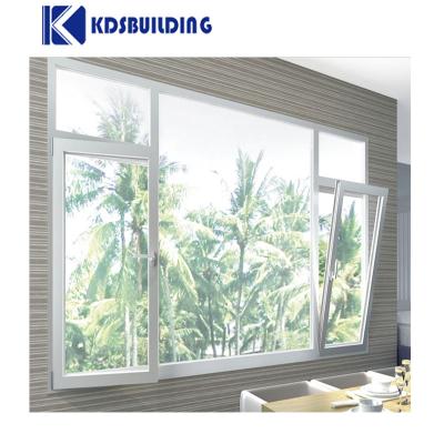 China KDSBouwen van aluminium villa anti-diefstal op maat dubbel glas kantelen en draaien geluidsbestendige venster voor woonruimten Te koop