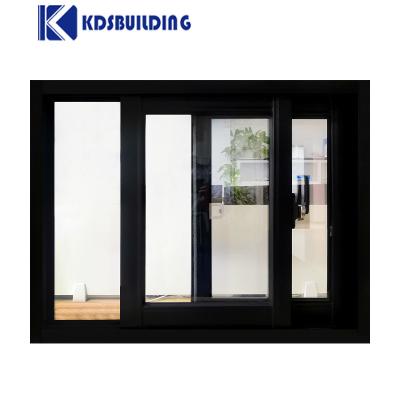 China KDSBuilding Black Frame Alumínio Horizontal Exterior Sliding Window Grill Design em janelas à venda