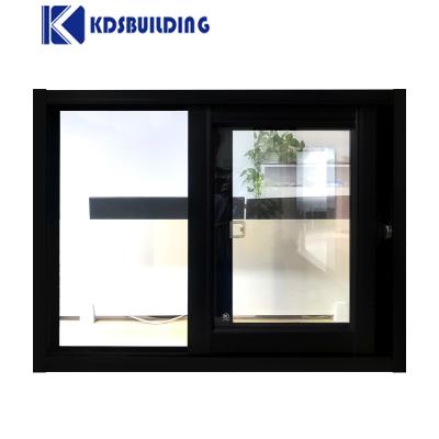 China KDSBuilding Black Frame Alumínio Horizontal Exterior Sliding Window Grill Design em janelas à venda