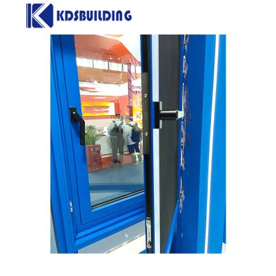 Cina Rottura termica Ultra Slim Doppio Uragano Impatto Vetro In alluminio Cornice Casement Finestra Con Germania Hardware in vendita