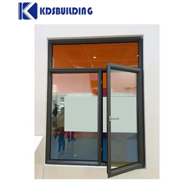 Cina Rottura termica Ultra Slim Doppio Uragano Impatto Vetro In alluminio Cornice Casement Finestra Con Germania Hardware in vendita