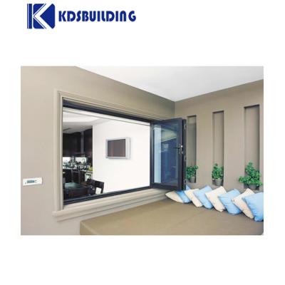 China Top Design KDSBuilding AS2047 Commercieel geluidsdicht geïsoleerd drievoudig glas aluminium vouwvenster Te koop