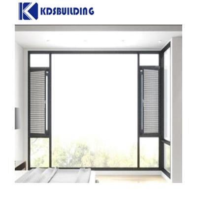 China KDSConstrução resistente ao impacto do furacão resistente ao som de estrutura moderna de alumínio Casement janelas,Swing Window à venda