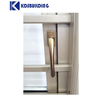 Cina KDSBuilding Tempered Double glass Champagne Color Frame Aluminium Casement Finestre Per Super House in vendita