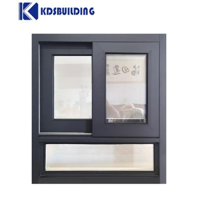 China Nfrc personalizado Black Frame Windows Aluminio Horizontal pantalla corredera de la ventana para el balcón en venta