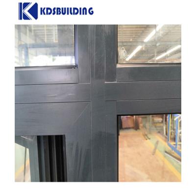China KDS Gebouw Aluminium Frame Glas Venster Thermische Breuk Casement Winddicht Te koop