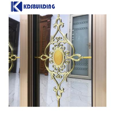 China Champagnerfarbene Aluminium-Schiebefenster Doppelschalldichtes Glas mit Grill zu verkaufen