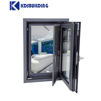China Hangend aluminium ruit raam Casement boog Ronde raam voor villa Te koop