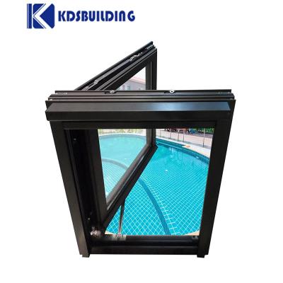 China Huis Aluminium Frame Glas Venster Orkaan Impact Dubbele Glazuur Thermische Breuk Te koop
