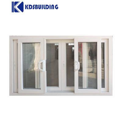 China KDSBuilding Modelos de Janela Deslizante de PVC para Quarto da China Fabricante Design de Janela Deslizante com Rede de Mosquitos à venda