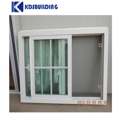China KDSBouwplaats Plastic Windows Pvc Schuifvenster Met Muggas Gaze Double Blind Te koop