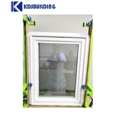 Cina Swing American Style tipo Custom UPVC PVC Casement Open Hand Crank Casement Window Con Fly Screen Swing Opening Window in vendita