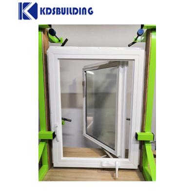 Cina Tipo America Custom UPVC Casement Casamento a mano aperto PVC Crank Window With Fly Screen Swing Window per case in vendita