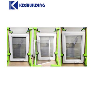 Cina Tipo America Custom UPVC Casement Casamento a mano aperto PVC Crank Window With Fly Screen Swing Window per case in vendita