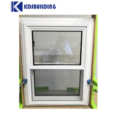 Cina KDSBuilding Bianco Colore Finestre Single Hang Upvc Con telaio Quadro Finestra a doppio vetro Verticale Finestre scorrevoli in vendita
