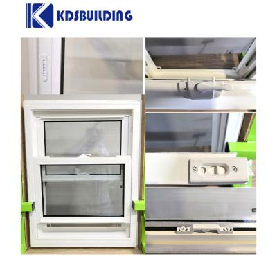 Cina KDSBuilding Bianco Colore Finestre Single Hang Upvc Con telaio Quadro Finestra a doppio vetro Verticale Finestre scorrevoli in vendita
