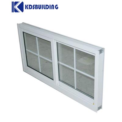 China KDSConstrucción de ventanas de plástico Pvc Muestra de diseño de doble acristalamiento Upvc ventana corredera con parrilla de seguridad en venta