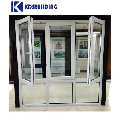 China KDSBuilding Exterior Pvc Small Casement Upvc Windows Duidelijk PVC Venster Glas Kassen Hurricane Impact Vensters Te koop