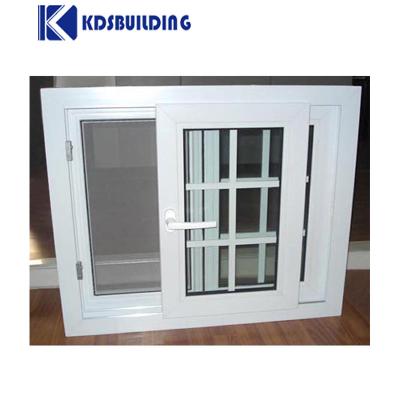 China KDSBuilding Plástico Diseño de parrilla personalizada Ventanas deslizantes de PVC para balcón Ventanas deslizantes en venta