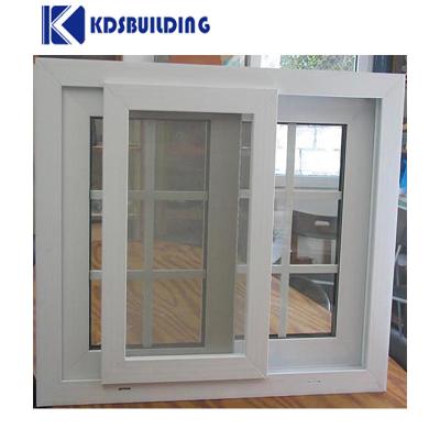 China KDSBuilding Plástico Diseño de parrilla personalizada Ventanas deslizantes de PVC para balcón Ventanas deslizantes en venta