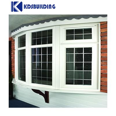 China KDSBuilding Euoper Franse stijl Witte Pvc Bay Thermische bekleding Vensters Met rooster Te koop