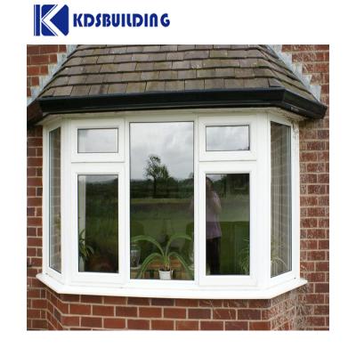 China KDSBuilding Europe Style Grille Dubbelgehard glas Versterking Bruin Pvc Casement Vensters Te koop