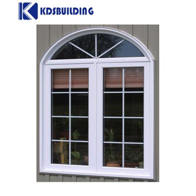 China Witte Upvc Franse Double Glass Swing PVC Windows Energy Rated 48x72 Arch Casement Window For Housews Te koop