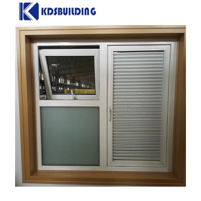 Cina Risolvere l'impatto dell'uragano doppio vetro French Awning PVC Vinyl Finestre Upvc Finestra Con Muntins Screen Mosquito Mesh in vendita