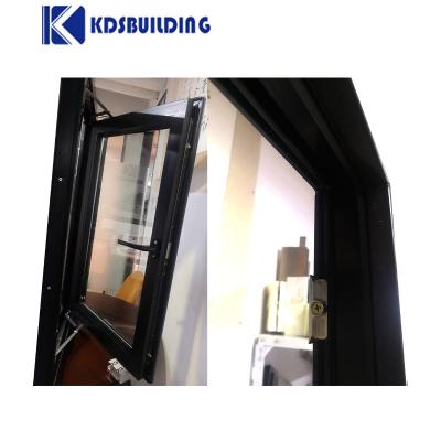 China KDSBuilding Moderno estilo francês vidro duplo Vinil PVC Janela de parede preta Janela de casa preta à venda