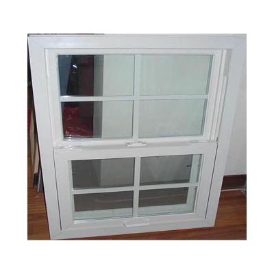 China KSConstrucción de alta calidad de PVC blanco doble ventanas colgantes de impacto de huracán ventanas estilo americano para habitación en venta