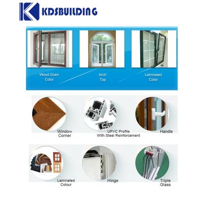 Китай KDSBuilding Новейшие окна ПВХ наклоняются и поворачиваются окна Спальня качается Концессия Окно двойного прозрачного стекла продается