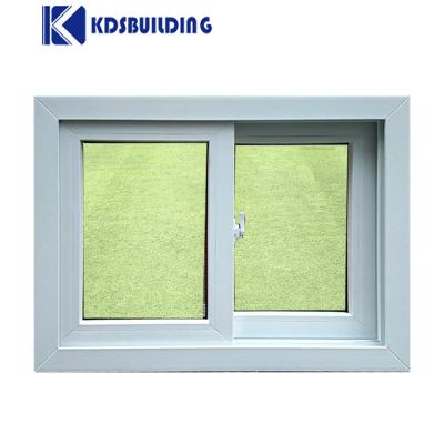 China Ventana de vidrio con marco de PVC PVC UPVC deslizante de doble vidrio con rejilla en venta