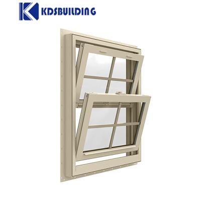 China Tijeras de corte de luz de diseño moderno UPVC Ventanas colgadas dobles Perfil de deslizamiento vertical Marco de puerta de vinilo para residenciales en venta