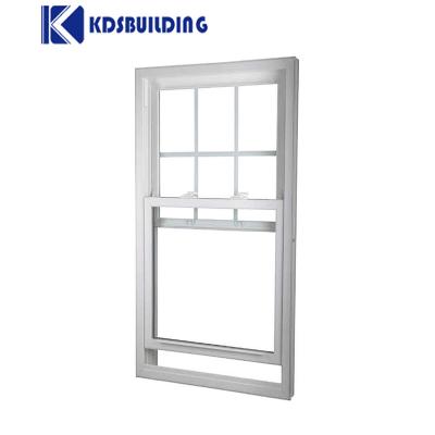 China Tijeras de corte de luz de diseño moderno UPVC Ventanas colgadas dobles Perfil de deslizamiento vertical Marco de puerta de vinilo para residenciales en venta