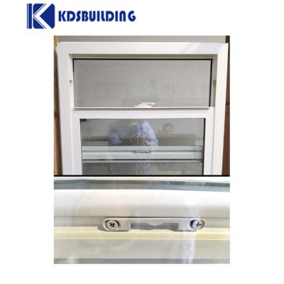 China KDSBouwen Verticale glijdende stijl Plastic vinyl PVC UPVC Single-Hung Single-Hung American Standard Windows For America Huis Te koop