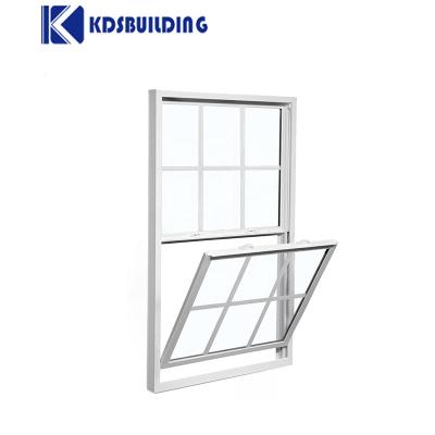 China Estilo de extrusión estadounidense de color personalizado vertical deslizante doble sola ventana de vinilo colgado en venta