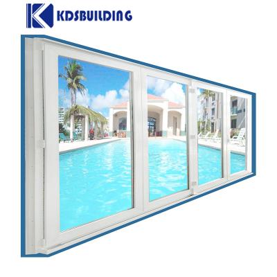 China Folding PVC Decorative Door AS2047 High Speed Stack Double Glass Motor System for sale