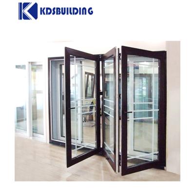 China Folding PVC Decorative Door AS2047 High Speed Stack Double Glass Motor System for sale