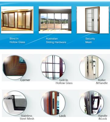 Cina KDSbuilding Porta scorrevole in alluminio a doppio vetro ingresso principale porta scorrevole con maniglia per bagno in vendita