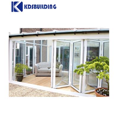 China KDSbuilding Populair Design Beveiliging Dubbelgehard Glas Aluminium Acryl vouwdeuren Te koop Te koop