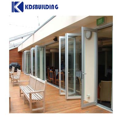 China KDSbuilding Populair Design Beveiliging Dubbelgehard Glas Aluminium Acryl vouwdeuren Te koop Te koop