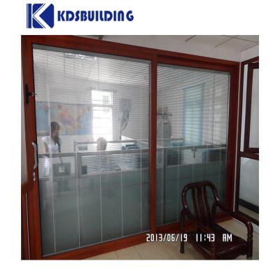Cina Nfrc Moderno Scatter in Legno anti furto stufa in alluminio doppio design Profillo Sottile Persiane Isolatore Fibra di Vetro Porta Scorrevole in vendita