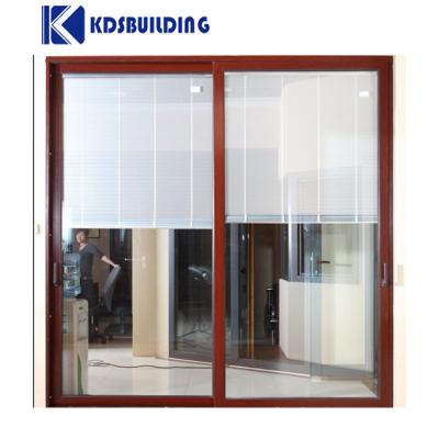 Cina Nfrc Moderno Scatter in Legno anti furto stufa in alluminio doppio design Profillo Sottile Persiane Isolatore Fibra di Vetro Porta Scorrevole in vendita