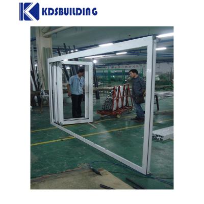 China Bifold Double Glaze Horizontale aluminium patio automatische vouwdeuren, Bi vouwdeuren voor patio gebruik Te koop